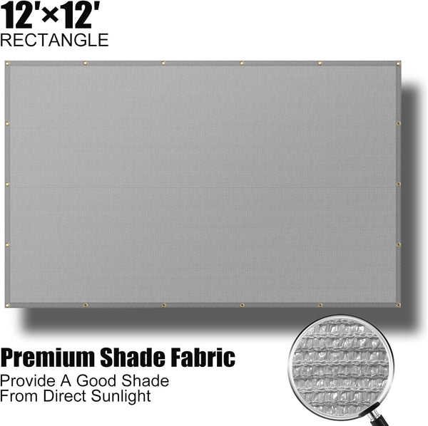 DOEWORKS 90% Sun Shade Cloth 12'x12'pergola Shade Cover with Copper Gr ...